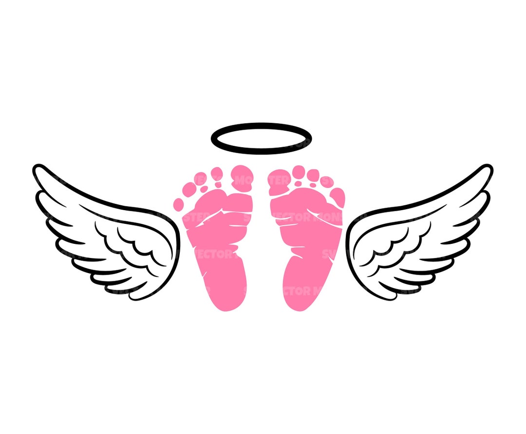 Baby Loss Memorial Svg, Baby Footprints, Angel Wings, Halo, Infant Loss ...