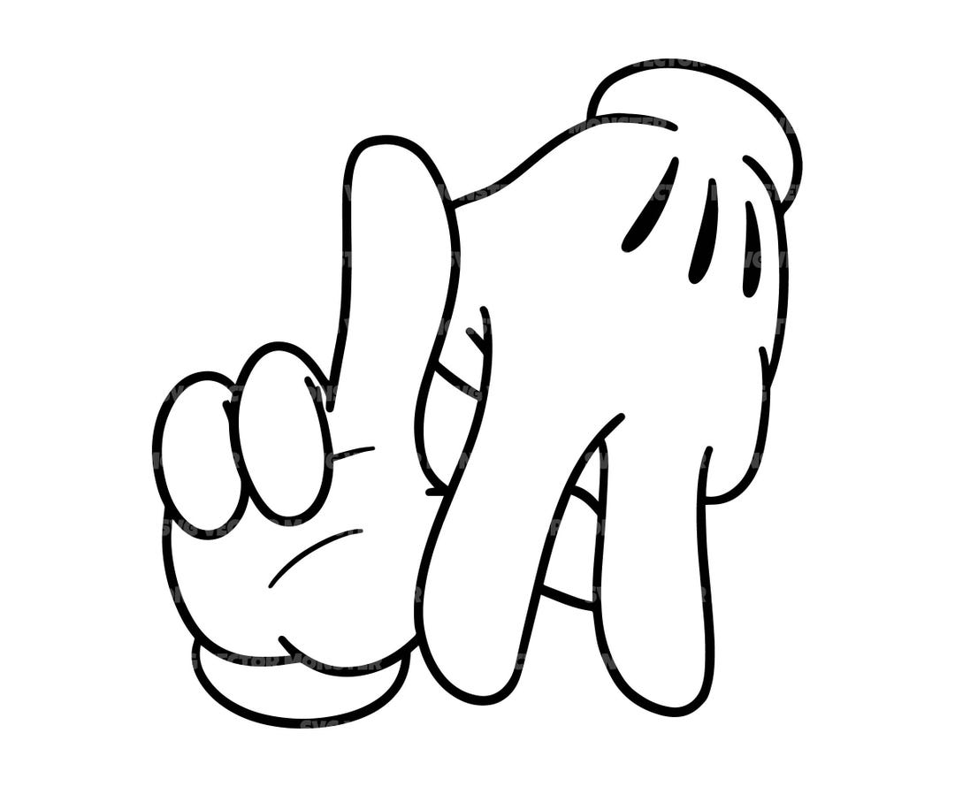 Cartoon LA Fingers Svg, Los Angeles Hand Sign, LA Hand Gesture Svg, La ...
