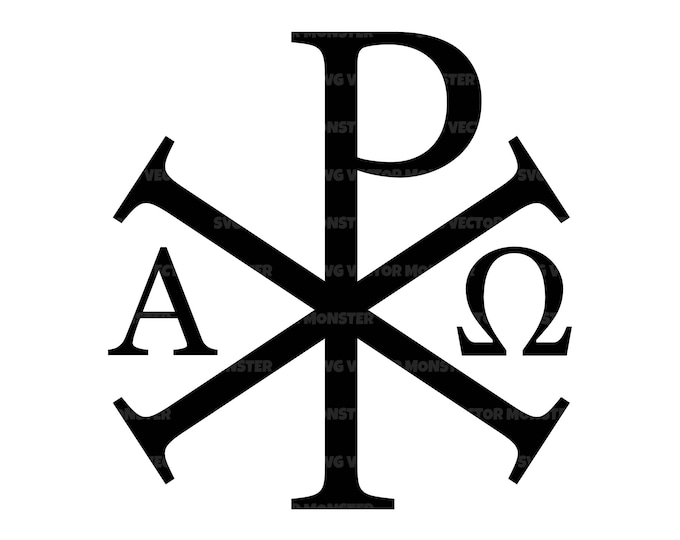 Alpha Omega Chi Ro / SVG DXF EPS / Chi Ro Symbol With Alpha and Omega ...