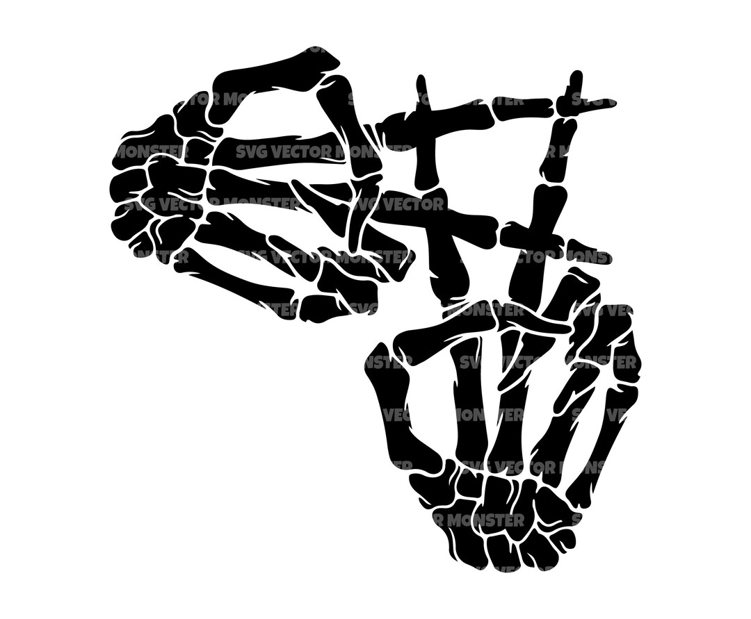 Skeleton Hashtag Sign Svg, Skeleton Peace Sign. Vector Cut File Cricut ...