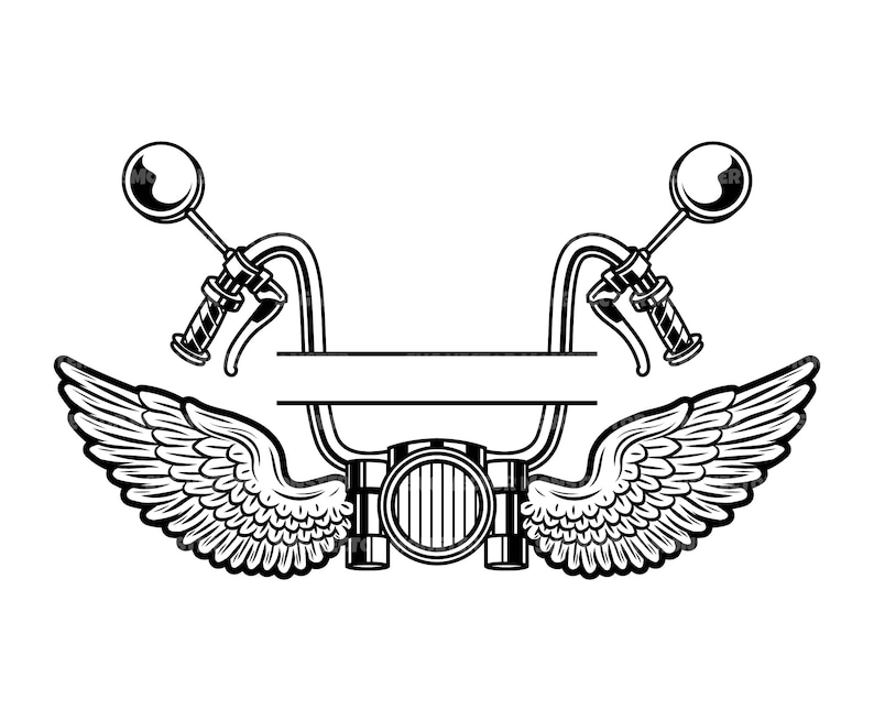 Motorcycle Handle Bars Svg, Wings Svg, Motorcycle Monogram Png ...