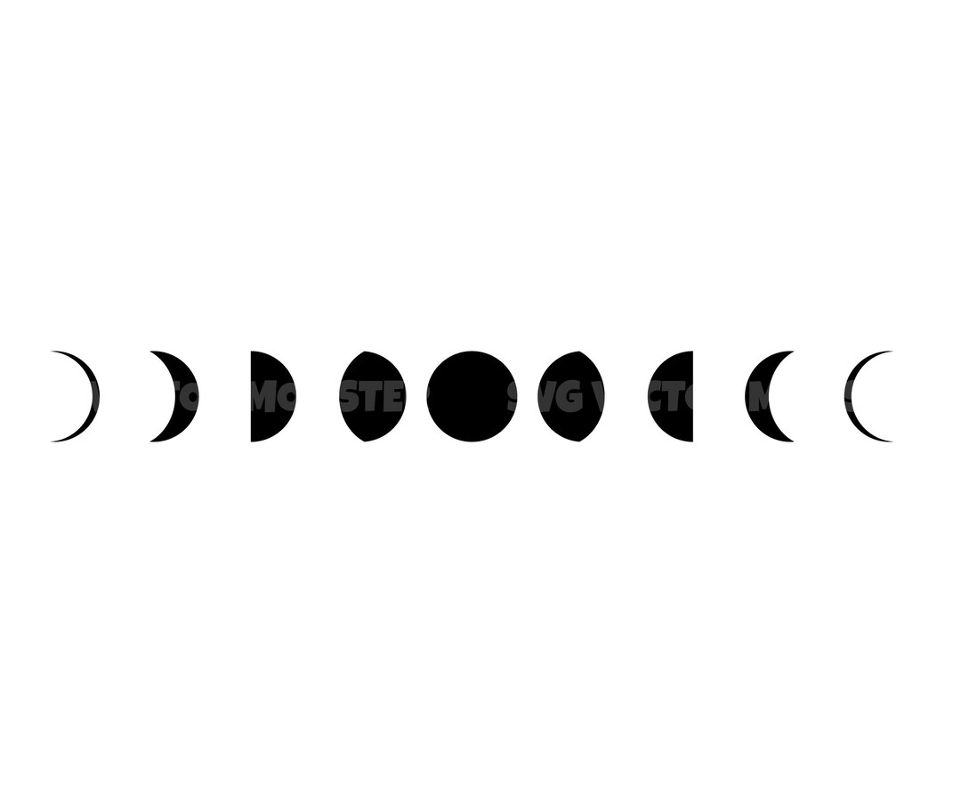 Moon Phases Svg. Vector Cut File for Cricut, Silhouette, Pdf Png Eps ...