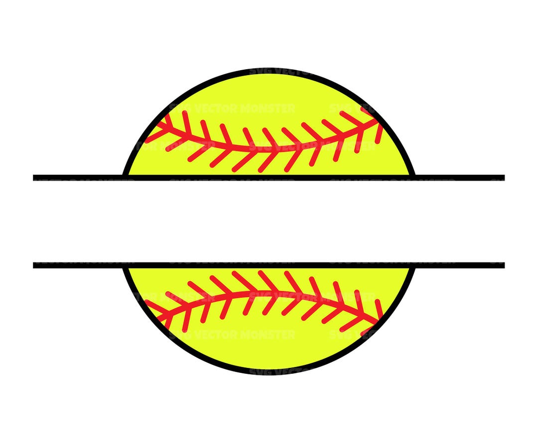 Softball Name Monogram Svg, Softball Mom Svg, Split Name Frame Svg ...