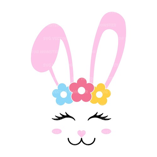 Easter Bunny Face SVG for Girls Happy Easter Rabbit Cut File - Etsy