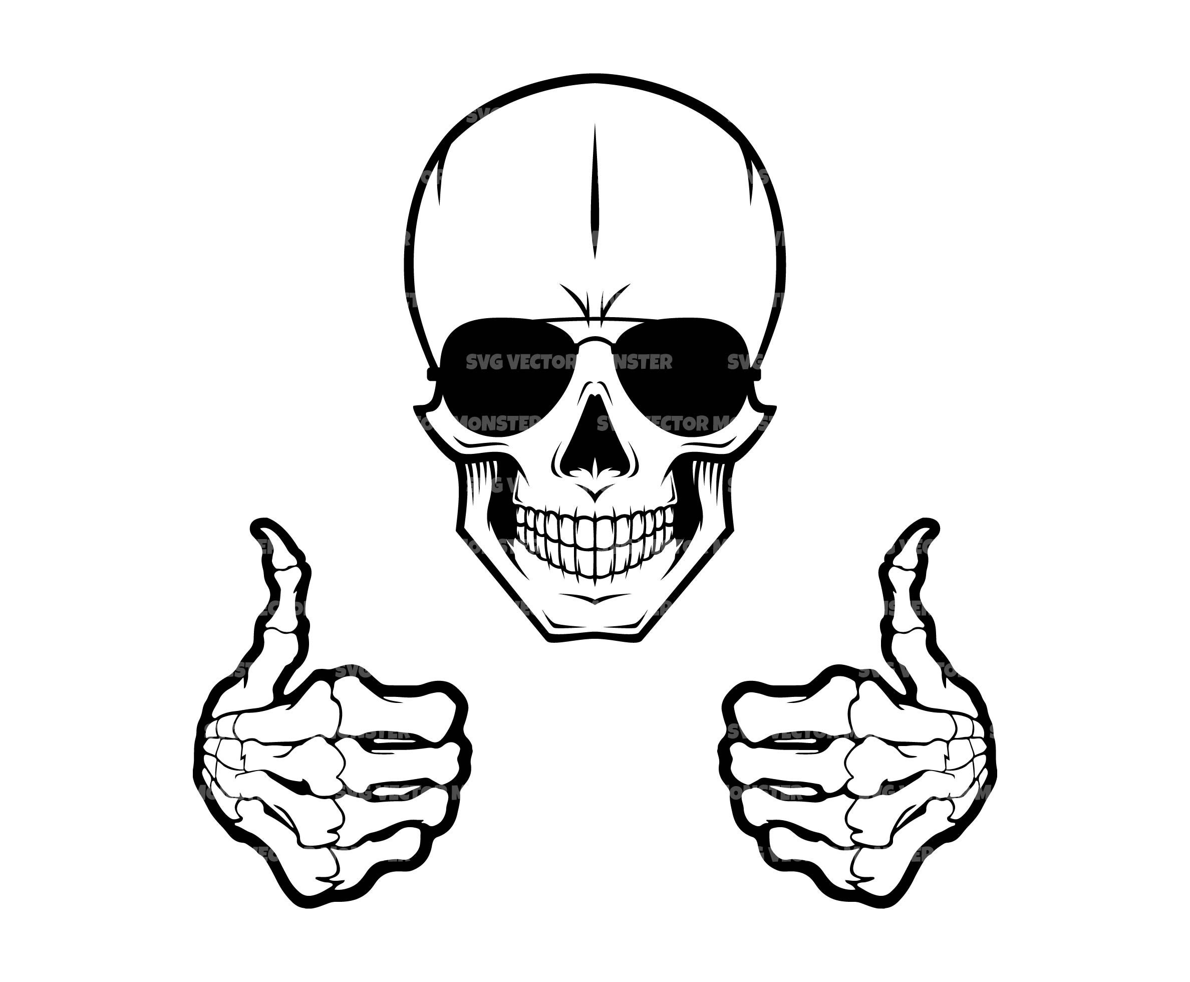 Skull Svg Skeleton Thumbs up Svg Awesome Svg. Vector Cut - Etsy Ireland