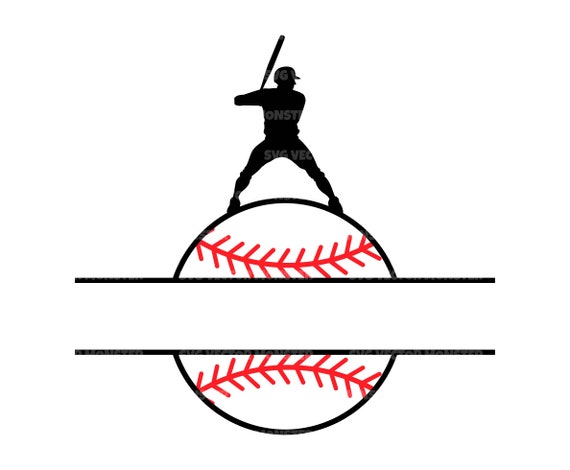 Baseball Split Name Monogram Svg Baseball Player Svg - Etsy