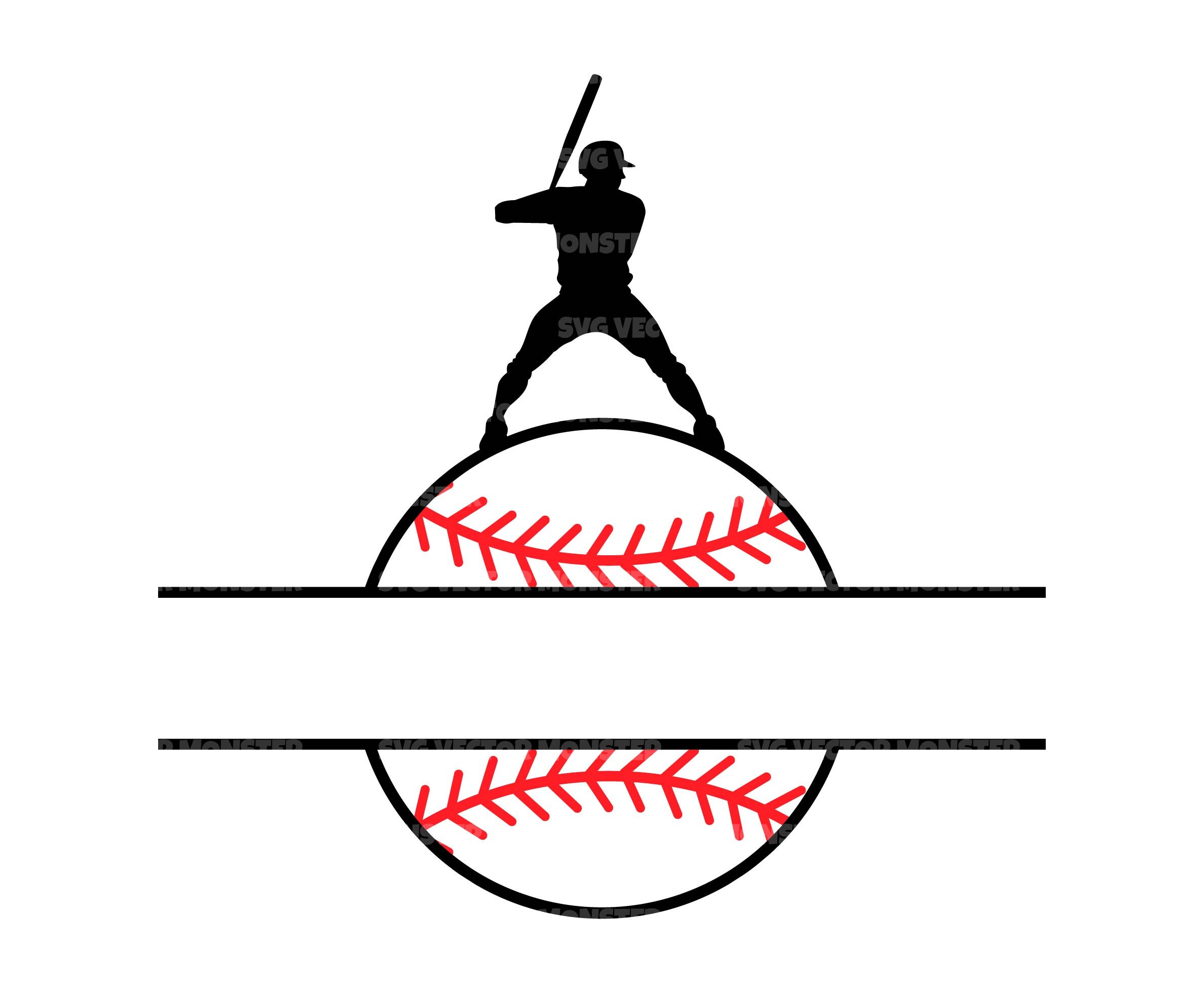 Baseball Split Name Monogram Svg Baseball Player Svg - Etsy Canada
