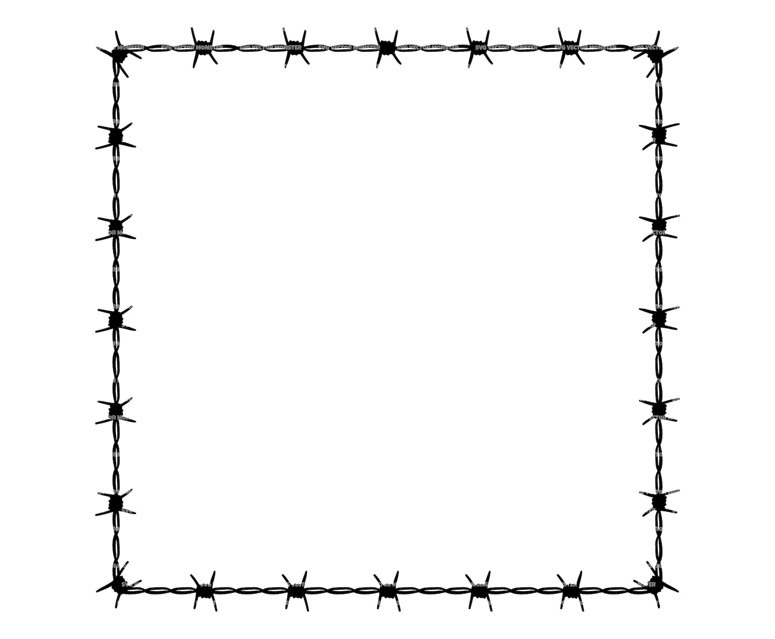 Barbed Wire Square Frame Svg, Barb Wire Wreath Svg, Fence Svg. Vector ...