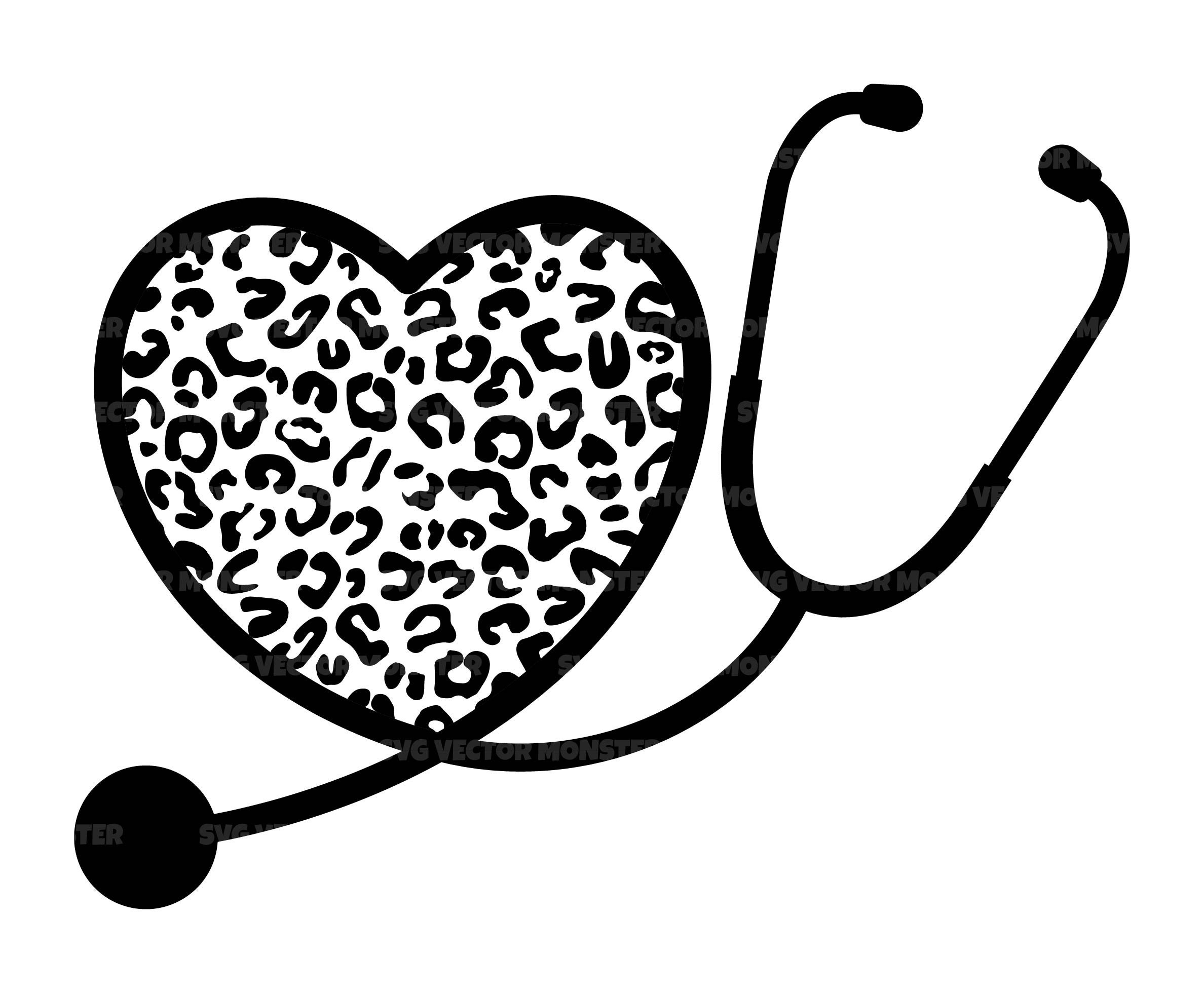 Leopard Heart Stethoscope Svg New Nurse Svg Nurse Life - Etsy Canada
