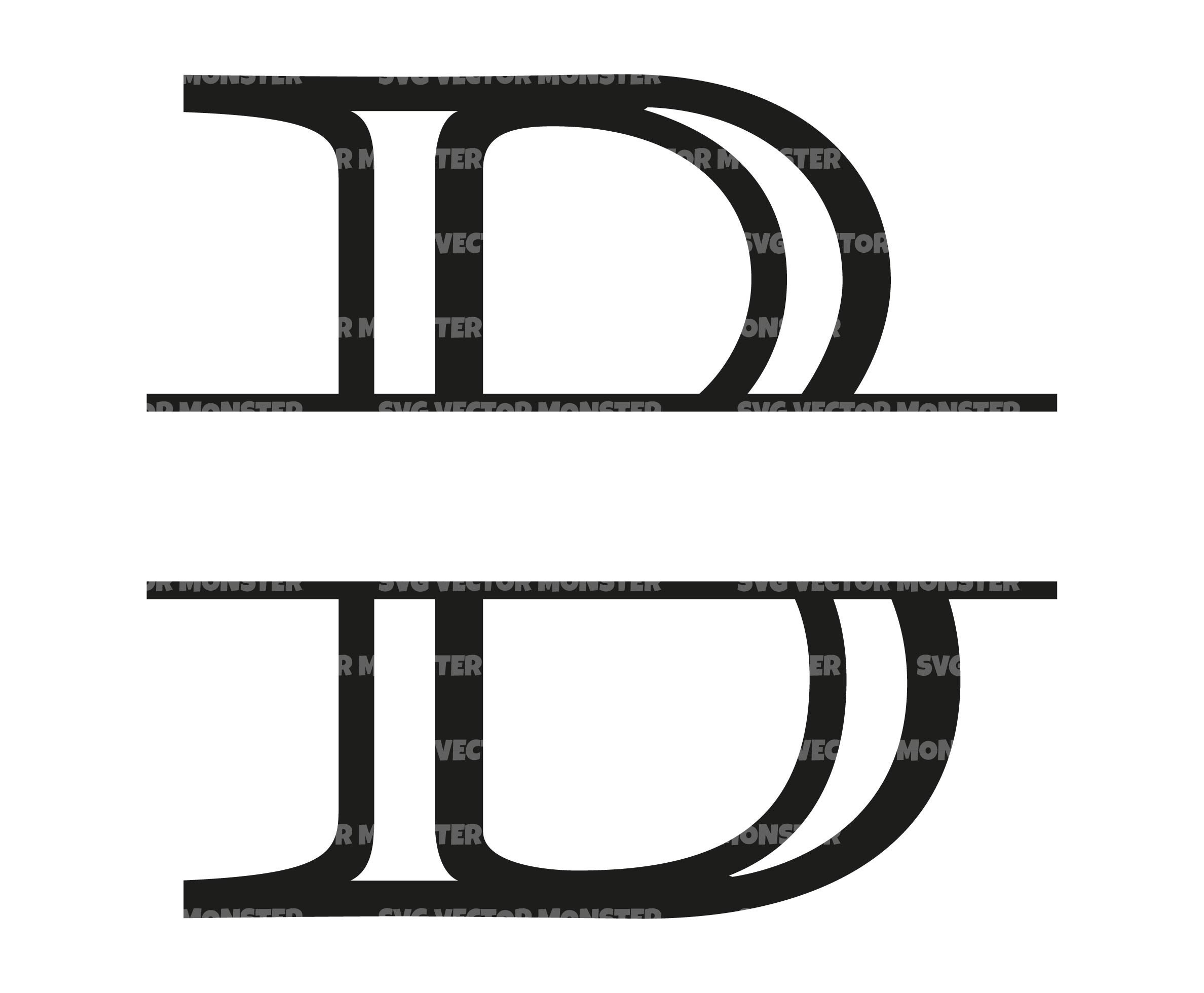 Letra B Nombre dividido Monograma Svg Marco de nombre - Etsy España