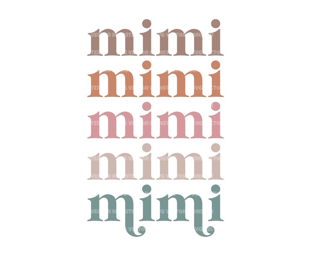 Retro Mimi Svg, Boho Stacked Grandma T-shirt, Vintage Grandmother Svg ...