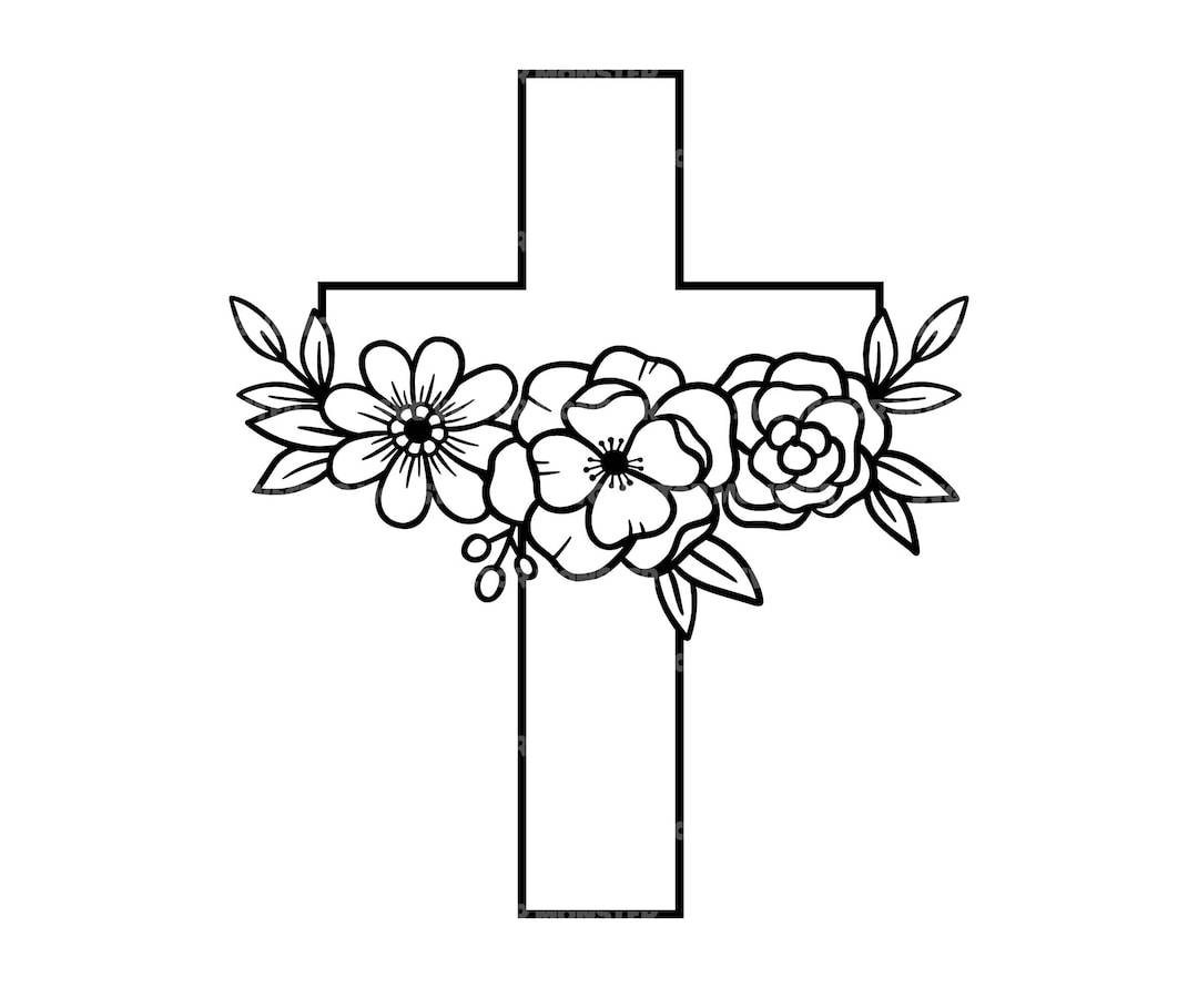 Floral Christian Cross Svg, Flower Cross Svg, Jesus Christ, Faith Over ...