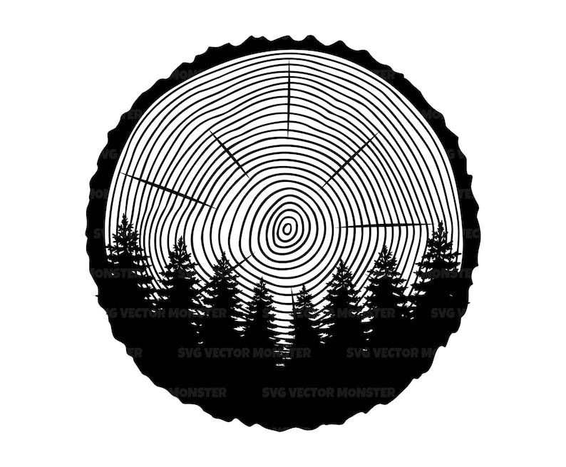 Tree Trunk Slice Svg, Forest Svg, Tree Cookie Svg, Cross Cut Tree Svg ...