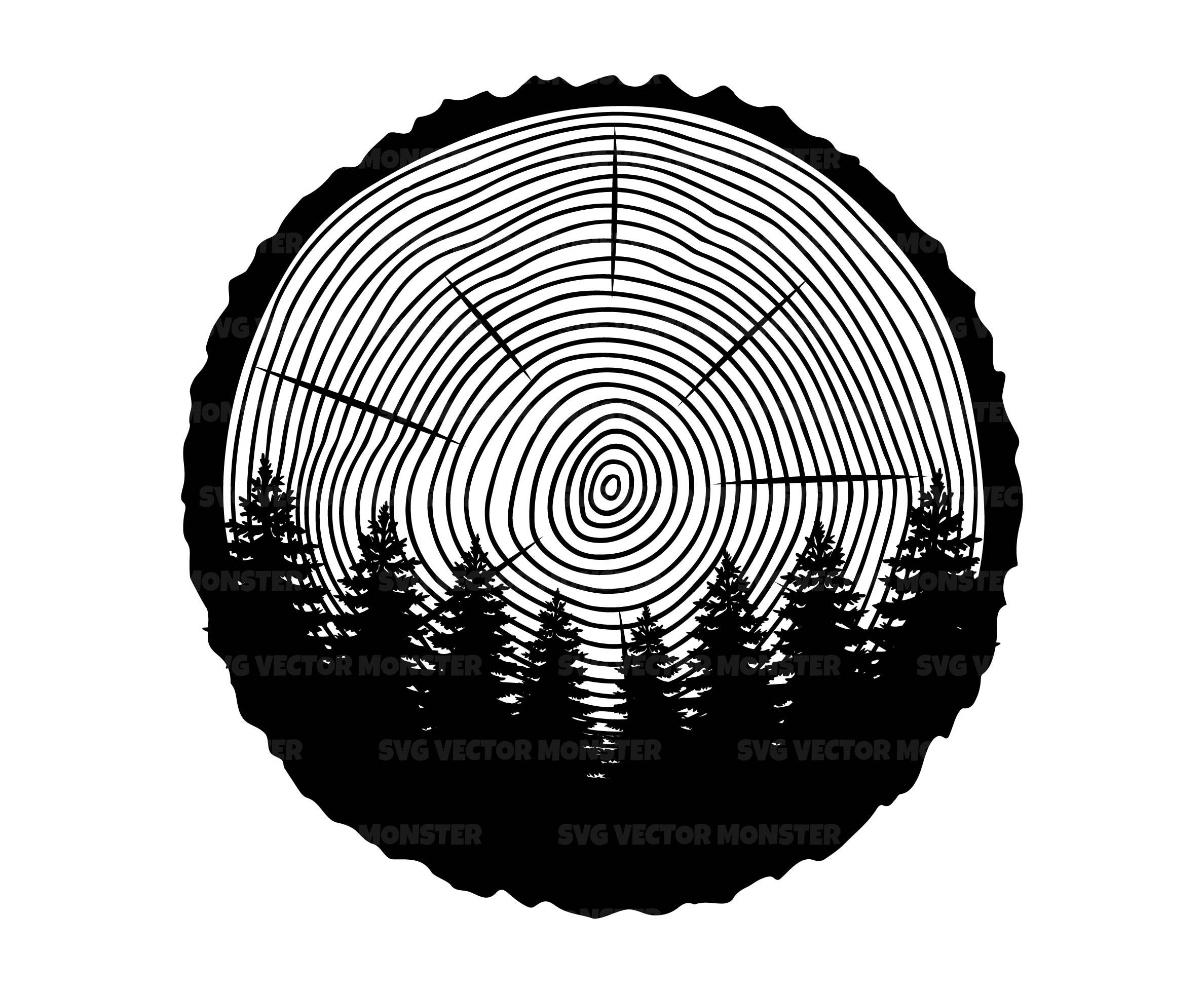 Tree Trunk Slice Svg, Forest Svg, Tree Cookie Svg, Cross Cut Tree Svg ...