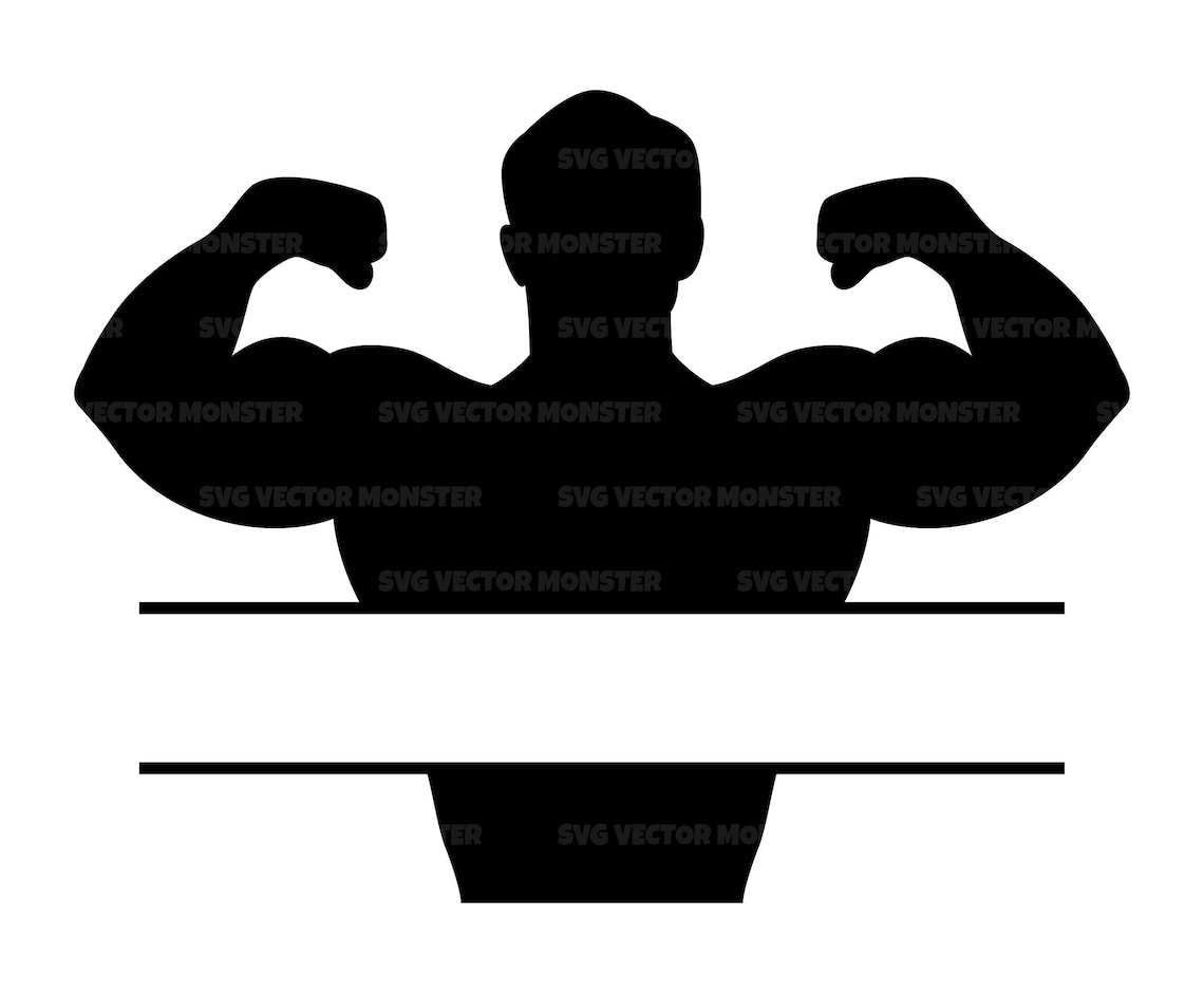 Bodybuilder Monogram Svg Biceps Svg Muscle Svg Gym Strong - Etsy