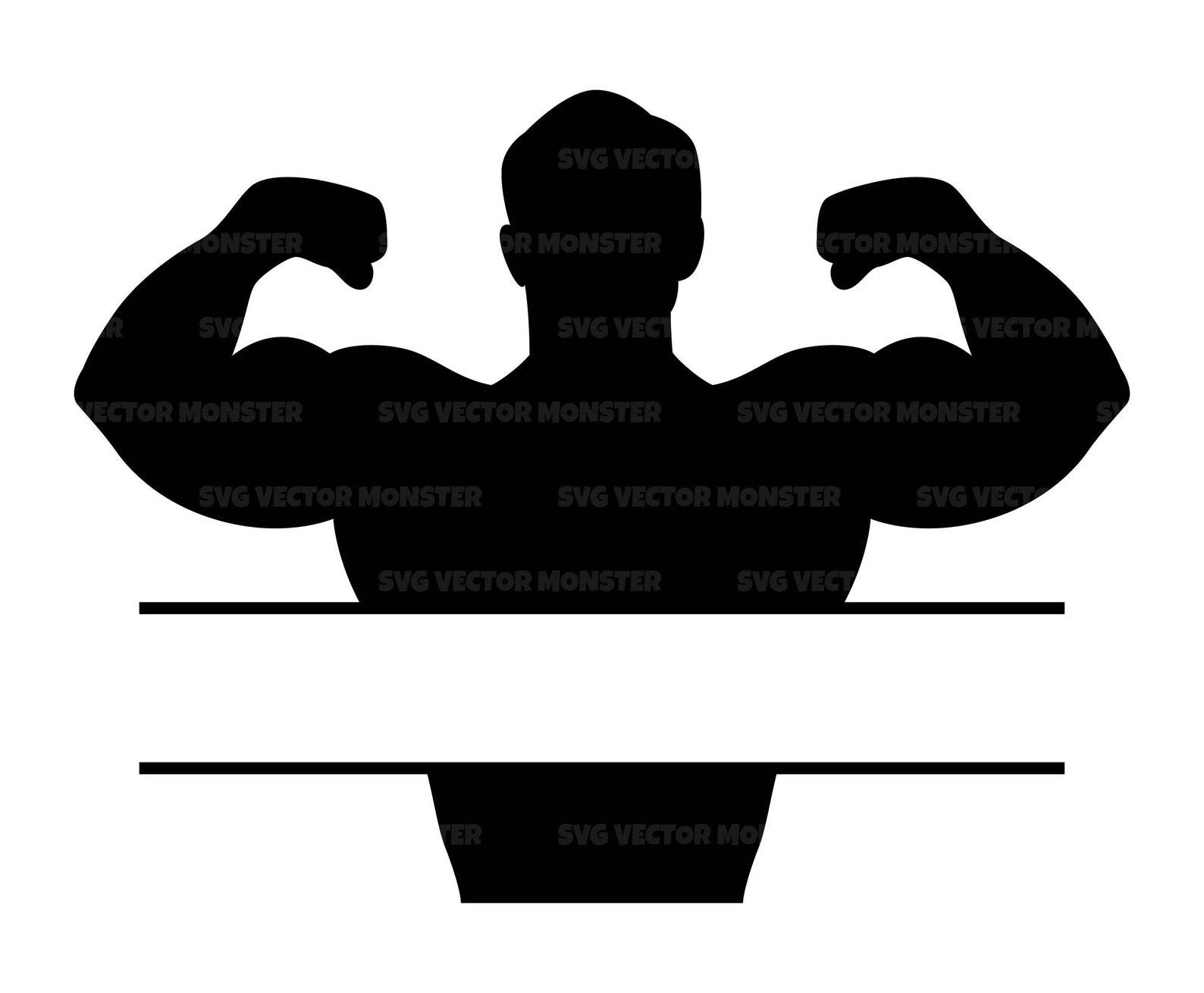 Bodybuilder Monogram Svg, Biceps Svg, Muscle Svg, Gym, Strong Body ...