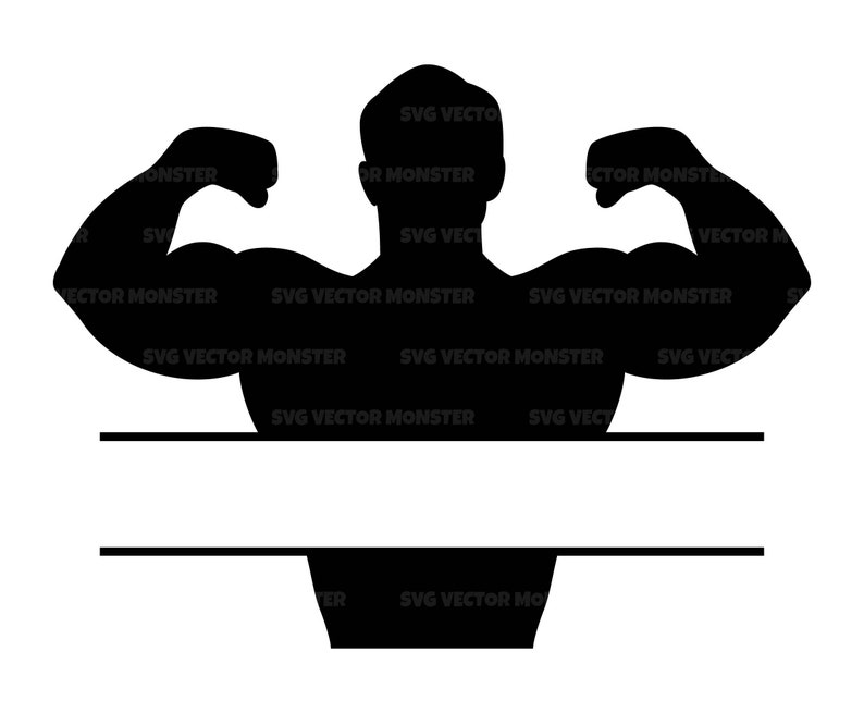 Bodybuilder Monogram Svg Biceps Svg Muscle Svg Gym Strong - Etsy