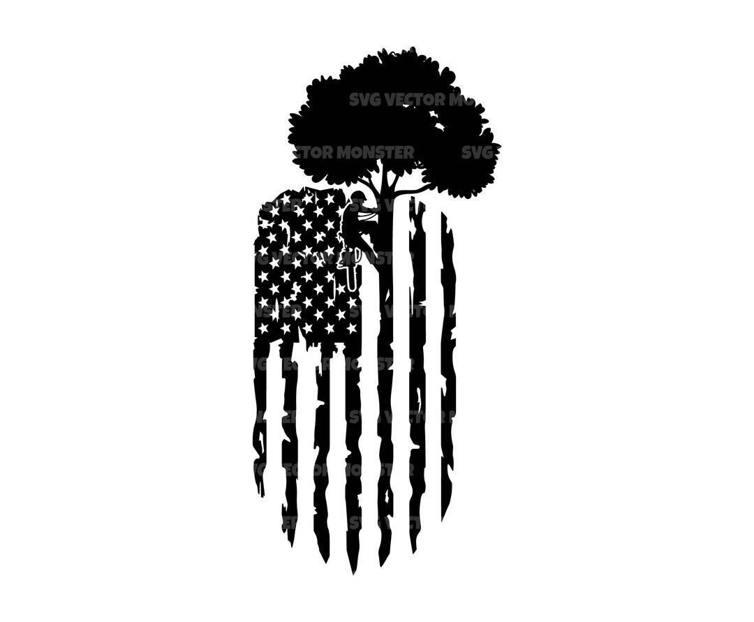 US Tree Arborist Svg, Tree Arborist Png, American Flag, Tree Cutter ...