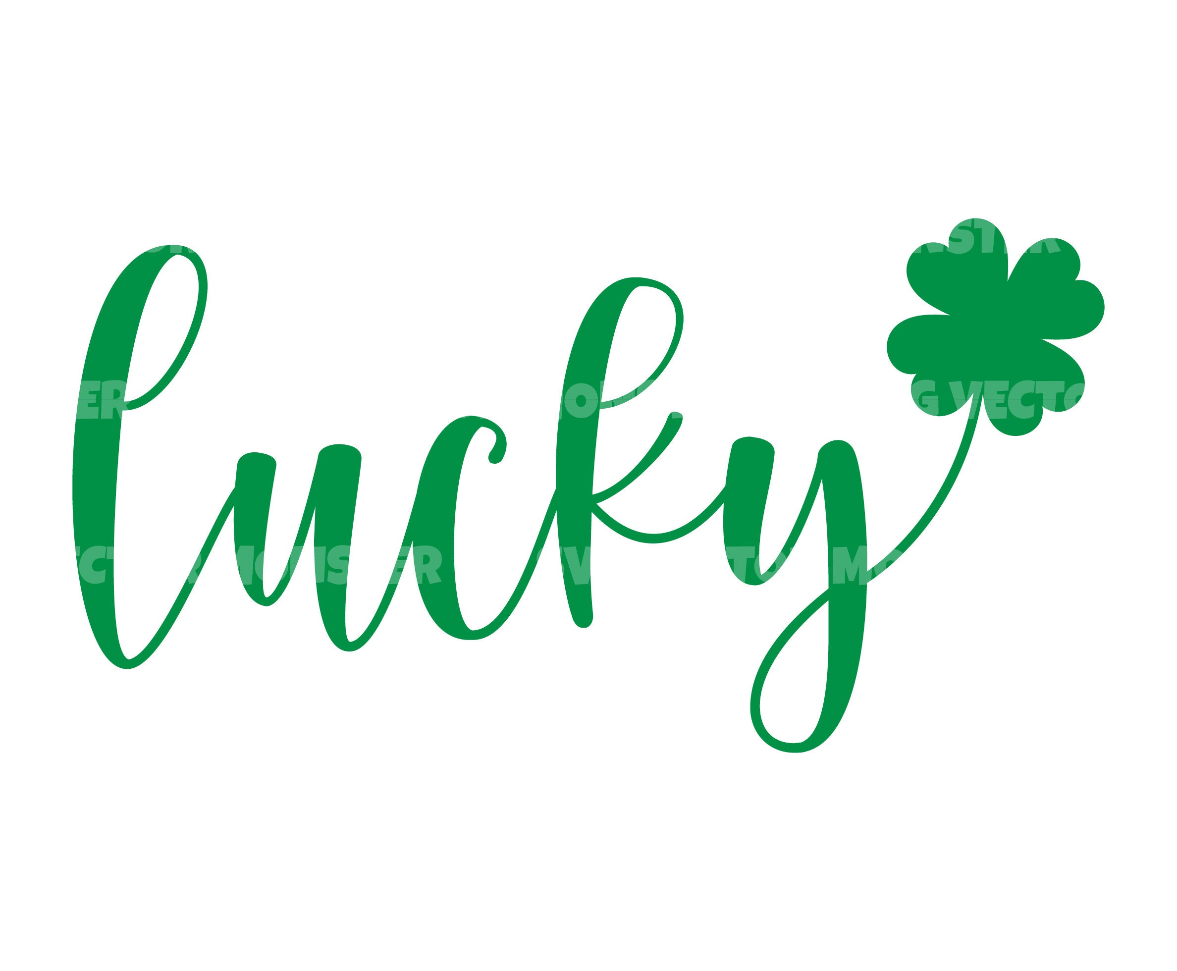 Lucky Svg Four Leaf Clover Svg Shamrock Svg Vector Cut File Etsy