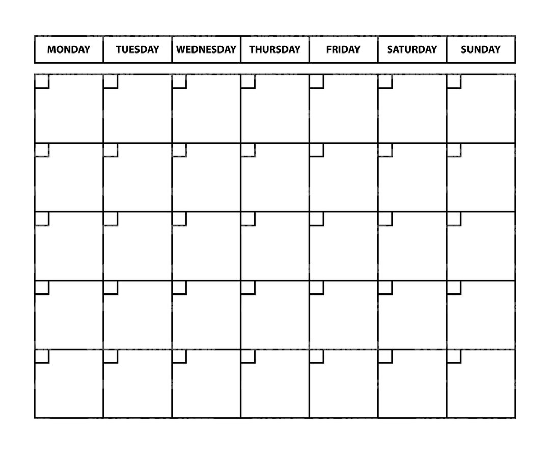 Weekly Planner Template Svg, Blank Weekly Calendar Svg, Days of Week ...
