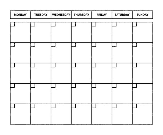 Weekly Planner Template Svg Blank Weekly Calendar Svg Days - Etsy