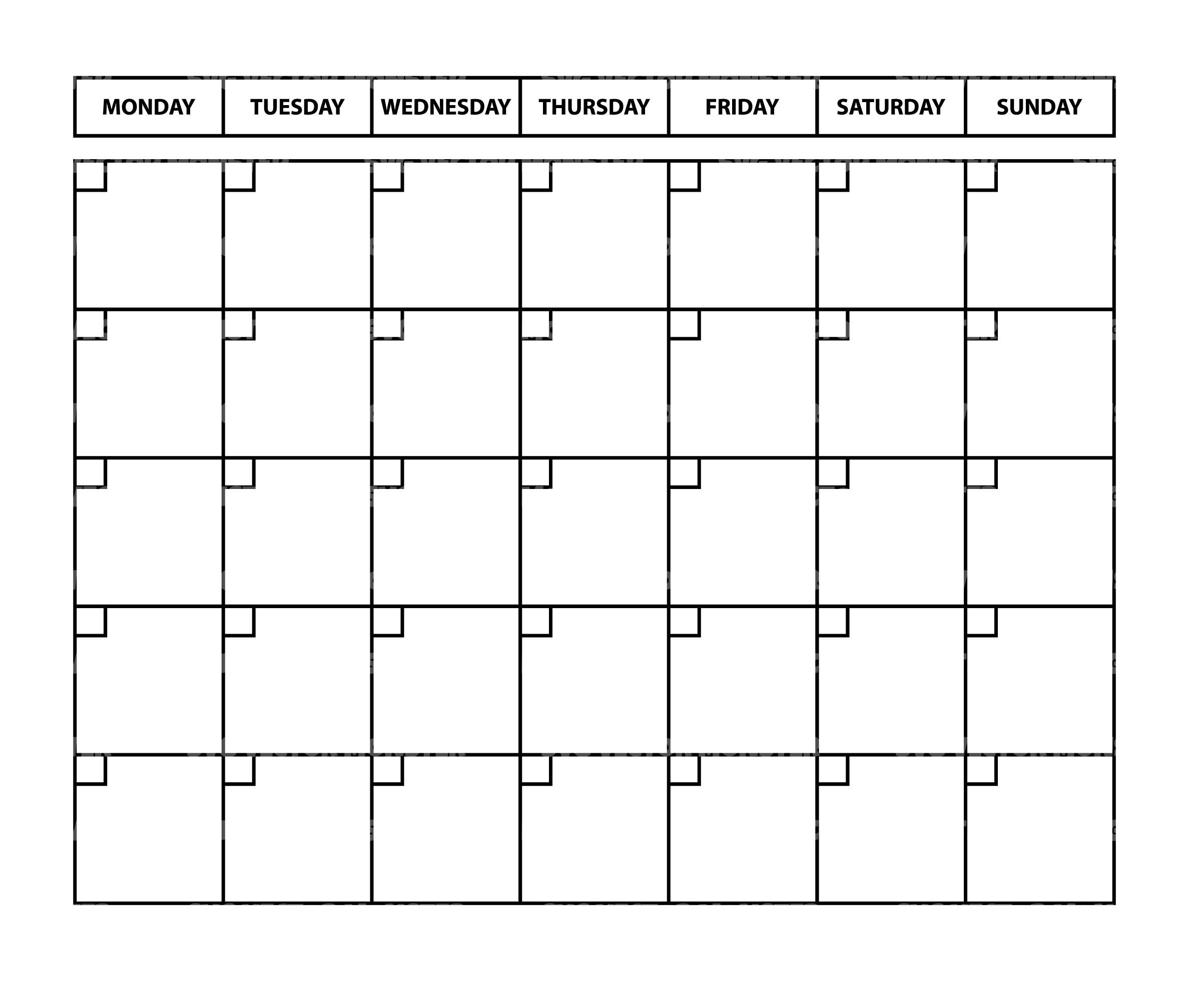 Weekly Planner Template Svg, Blank Weekly Calendar Svg, Days of Week ...