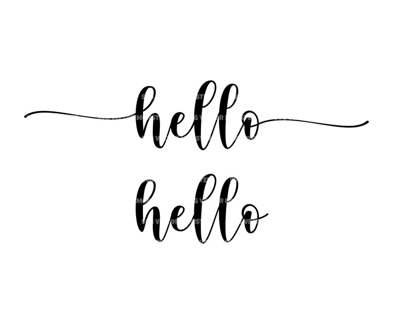 Hello Svg Hand Lettered Hello Sign Greeting Sign. Vector Cut | Etsy