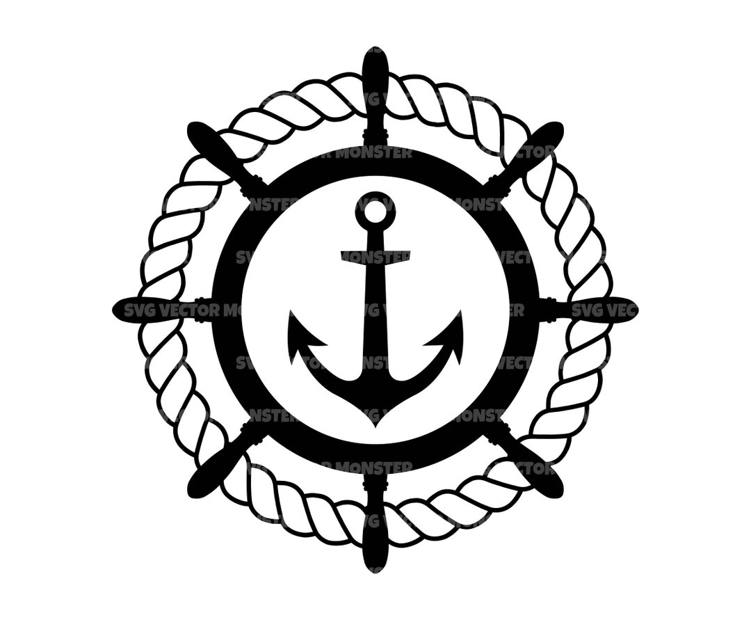 Anchor SVG, Ship Wheel Svg, Circle Rope Svg, Nautical Svg, Ocean Svg ...