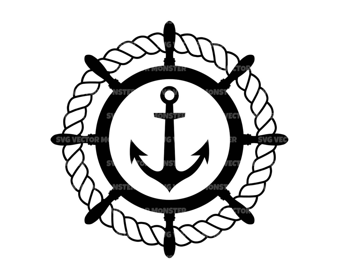 Anchor SVG Ship Wheel Svg Circle Rope Svg Nautical Svg - Etsy