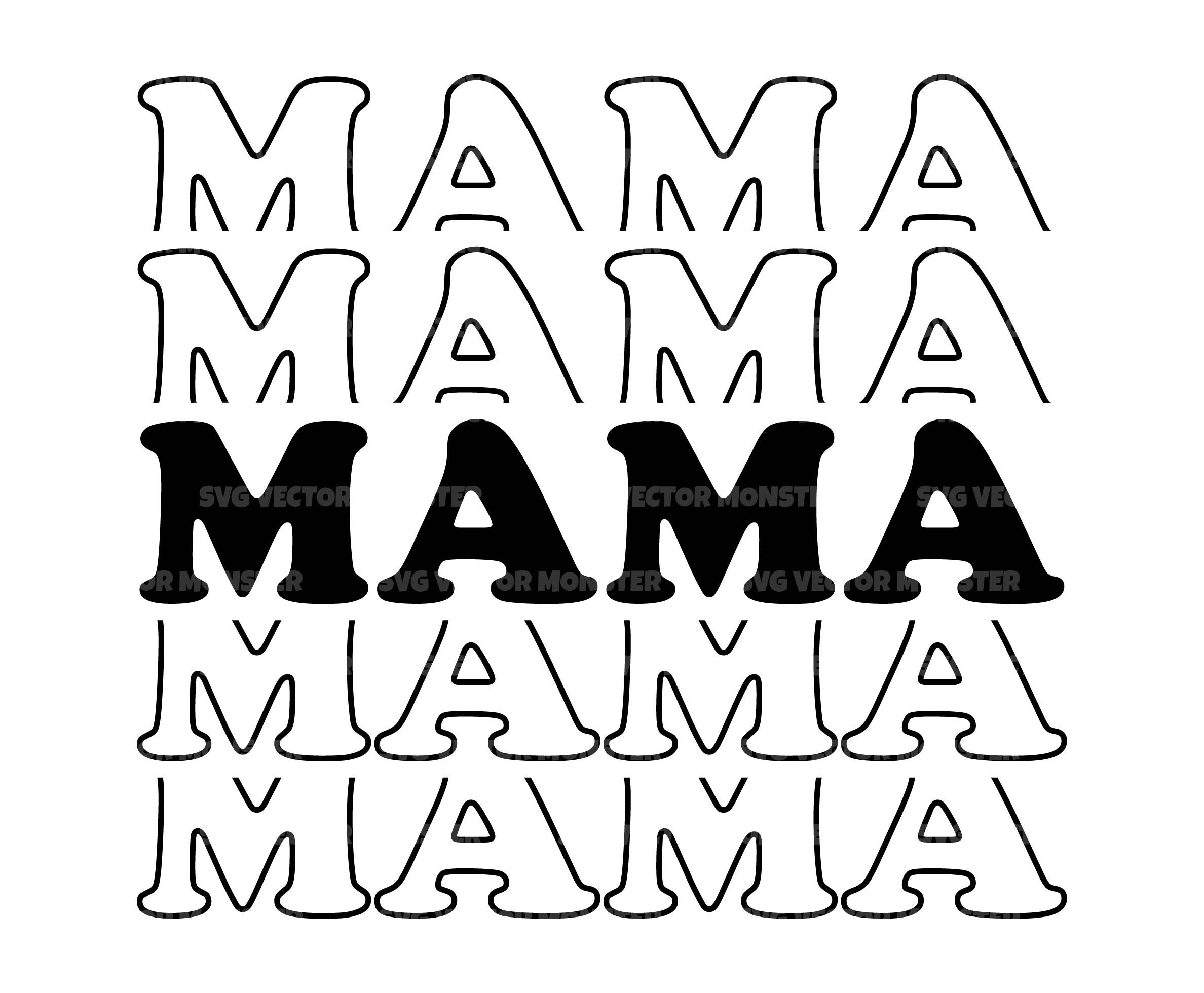 Stacked Mama Svg Mom Life Svg Retro Mother T-shirt New Mom | Etsy