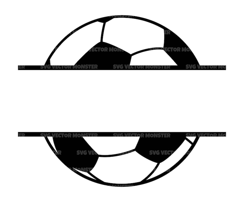 Soccer Ball Split Name Frame Svg, Soccer Monogram Svg. Vector Cut File ...