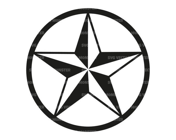 Nautical Star / Texas Star Vector Logo Design Element, Emblem, Label ...