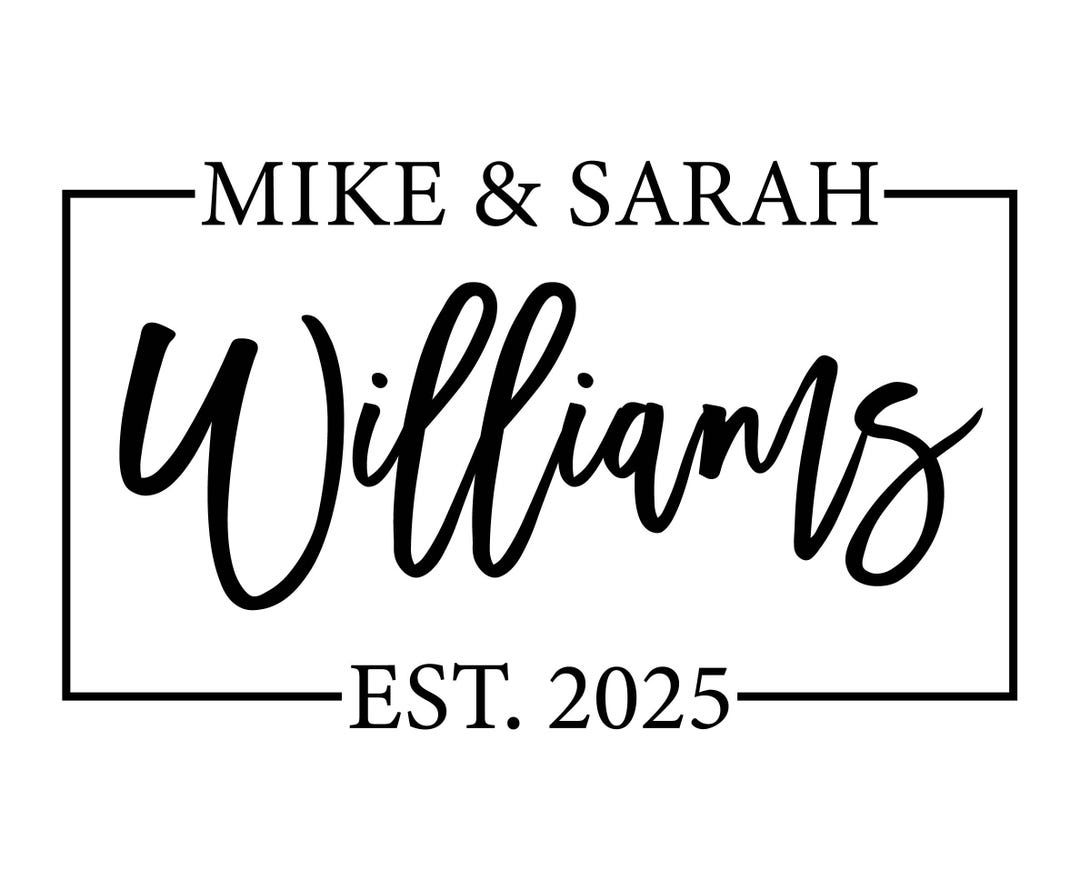 Custom Family Name Sign Svg, Custom Couple Name Png, Personalized ...