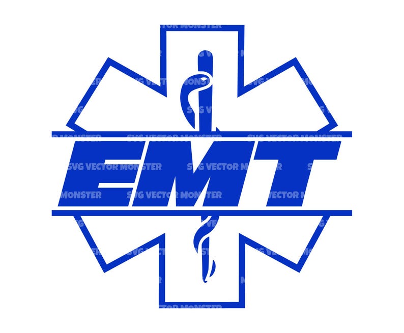Emt Monogram Svg, Star of Life Svg, Paramedic, Ems, Emergency Medical ...