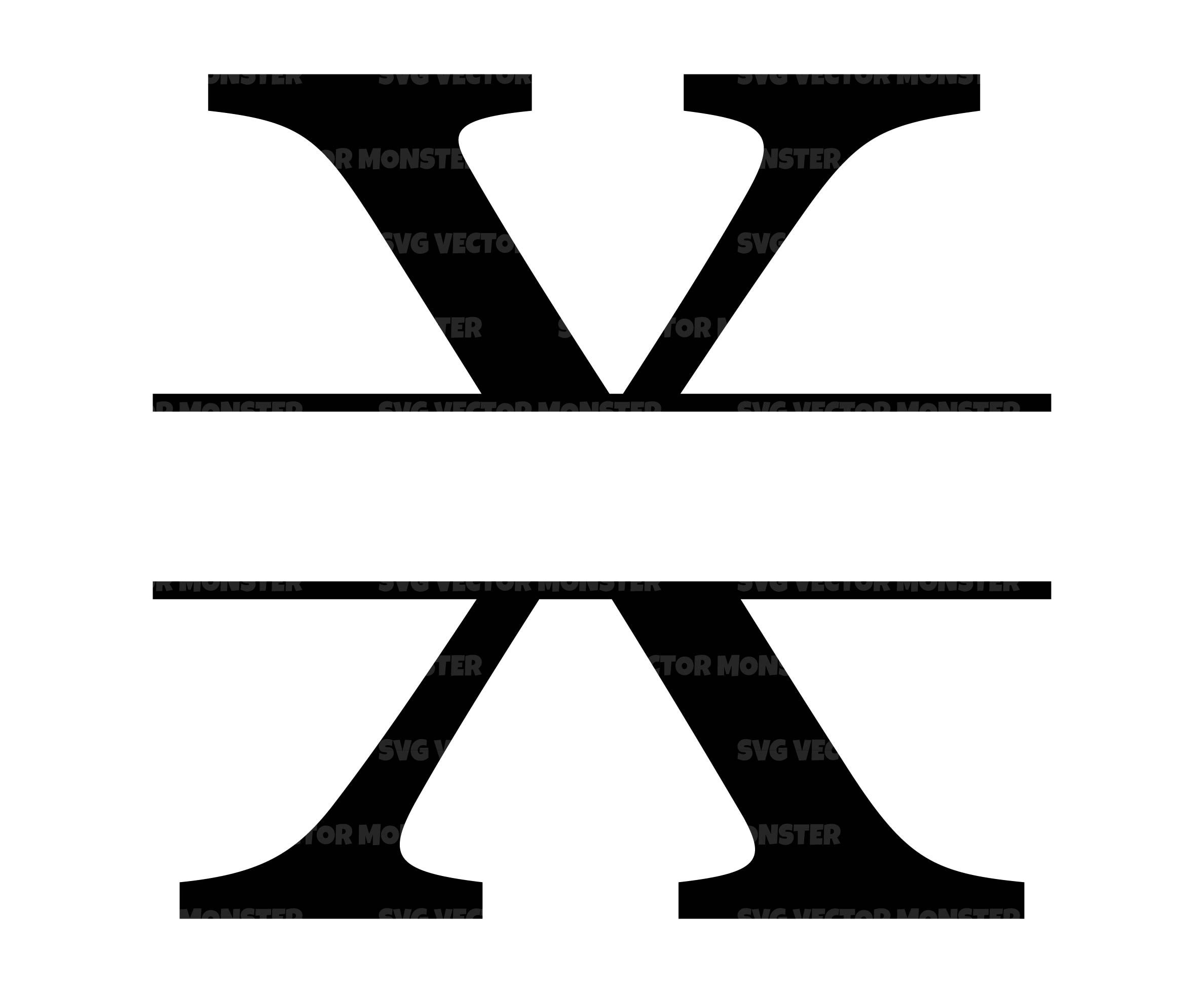 Alphabet Split Monogram Svg Silhouette Cricut Cut Files #M013 Dxf Split ...