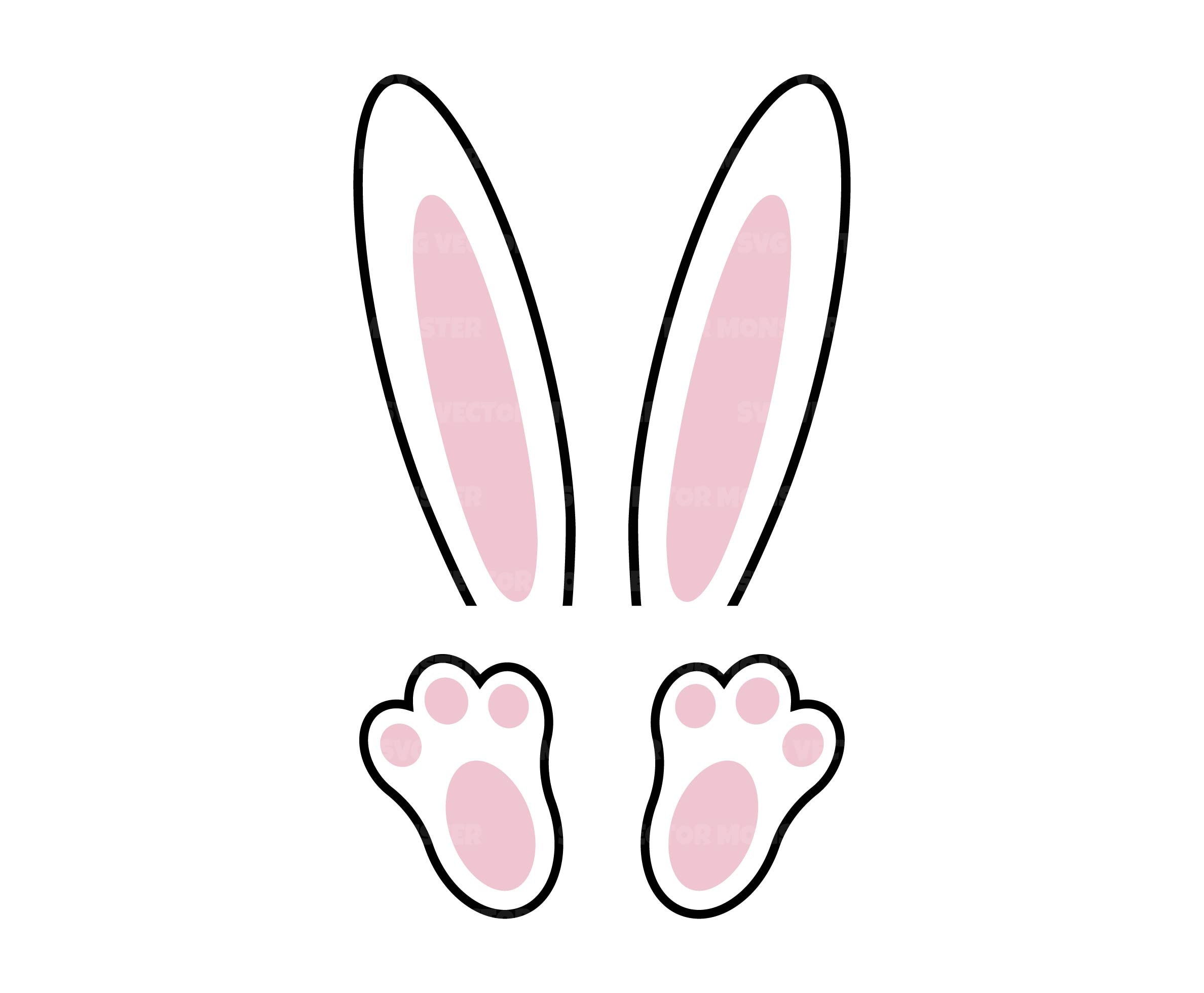 Easter Bunny Ears Svg, Cute Bunny Foot Svg, Rabbit Feet Svg, Happy ...