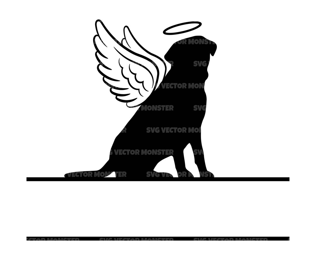 Angel Labrador Split Name Monogram Svg Pet Memorial Pet - Etsy