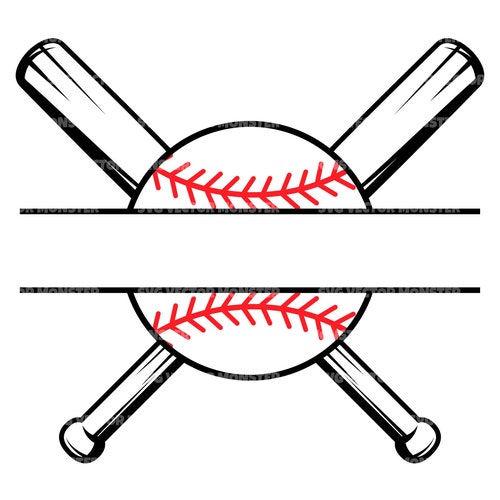 Baseball Split Name Monogram Svg Baseball Logo Svg Crossed - Etsy
