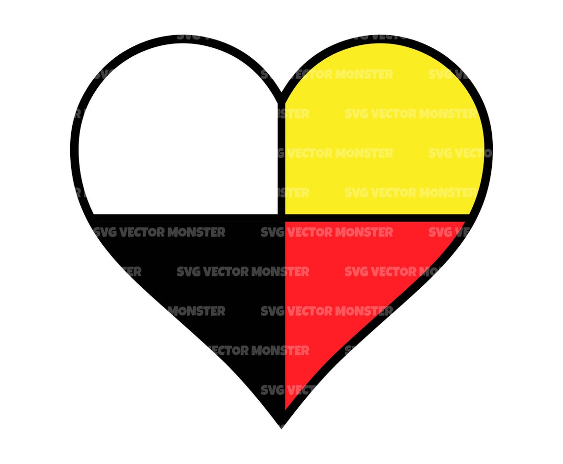 Indigenous Medicine Wheel Heart Svg, Wheel of Life, Native America ...