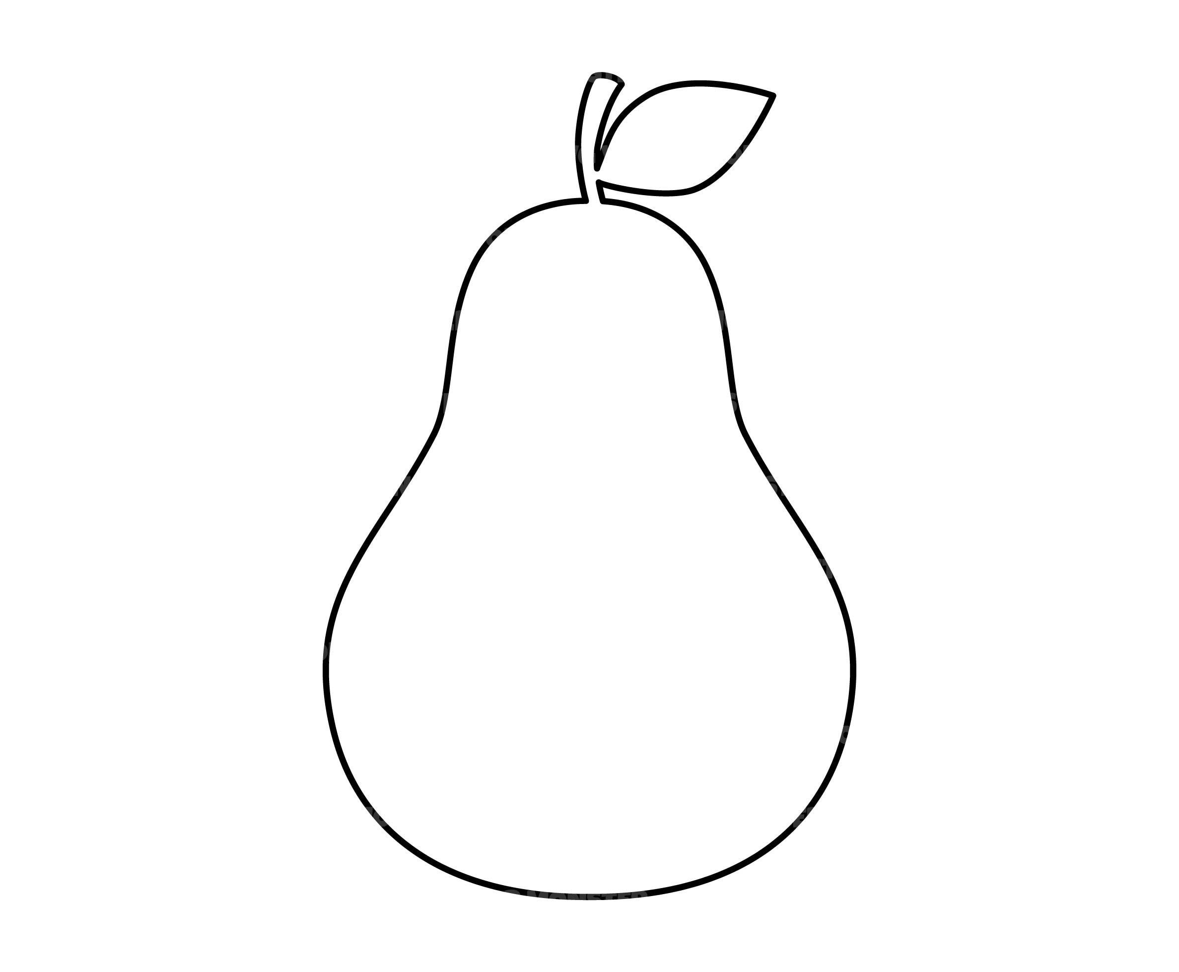 Pear Outline Svg, Fruit Svg, Pear Monogram Svg, Pear Png, Pear Vector ...