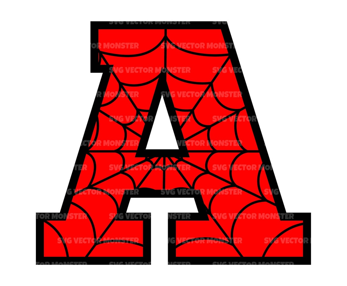 Spider Letter A Svg, Spider Alphabet Letter Png, Spider Web, Initial ...