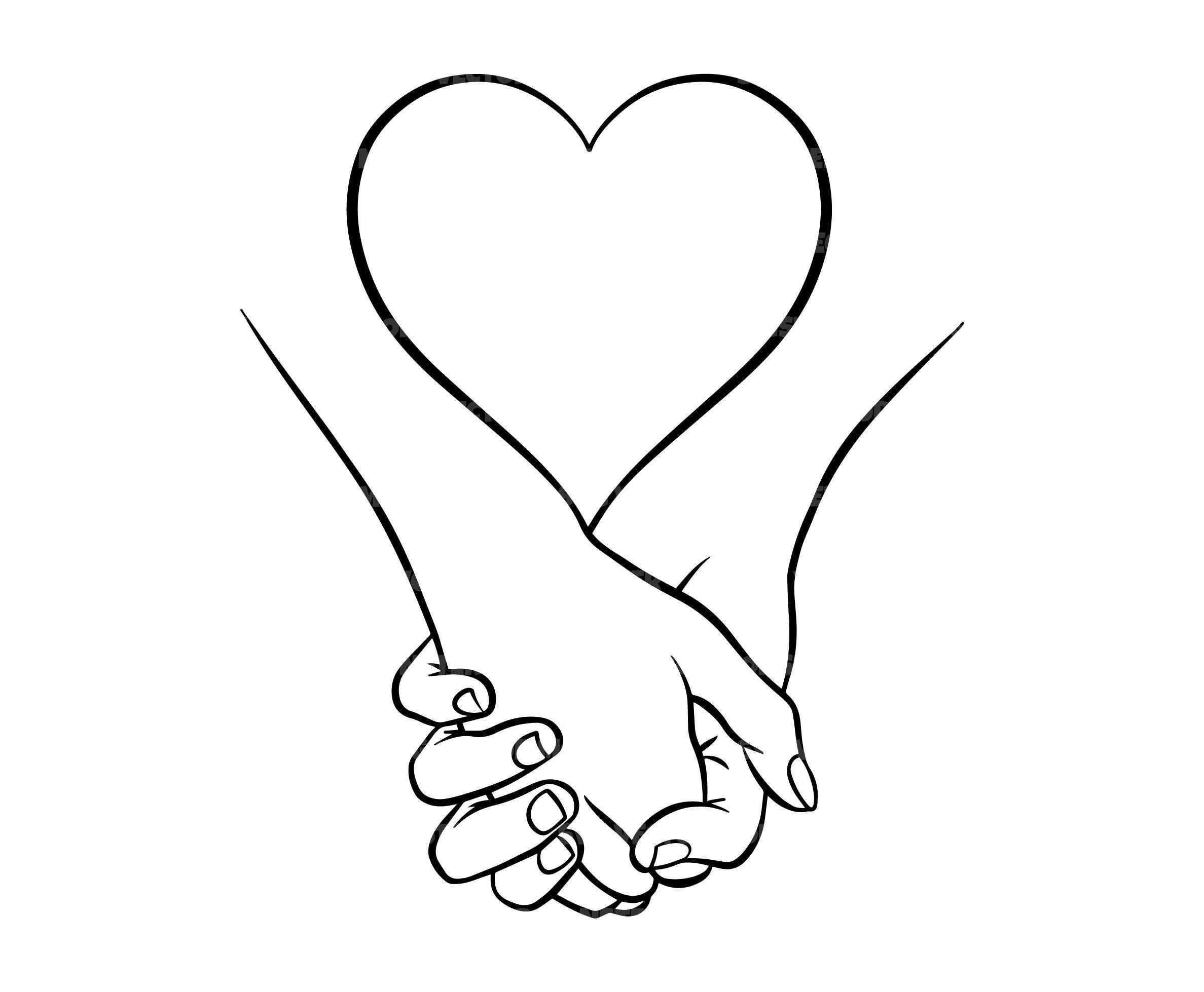 Manos tomadas Svg, Manos de pareja Svg, Corazón Svg, Matrimonio, Día de ...