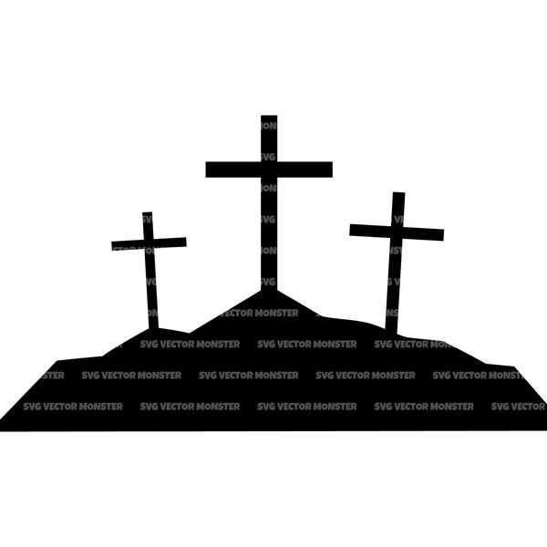 3 Crosses on a Hill Svg - Etsy