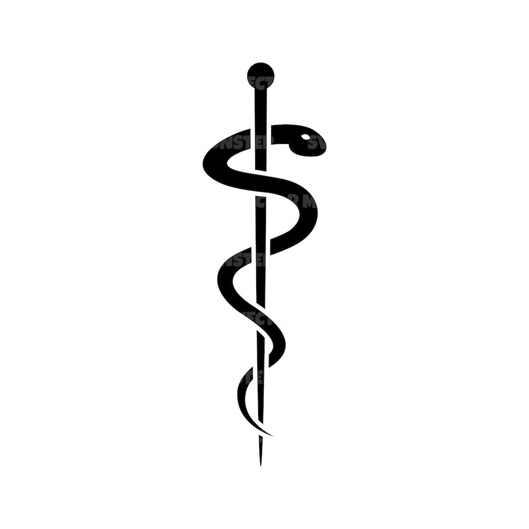 Rod Of Asclepius Svg Medical Symbol Vector Cut File For Cricut