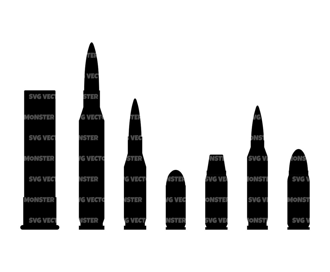 Bullet Svg, Ammo Svg. Vector Cut File for Cricut, Silhouette, Pdf Png ...