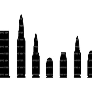 Bullet Svg, Ammo Svg. Vector Cut File for Cricut, Silhouette, Pdf Png ...
