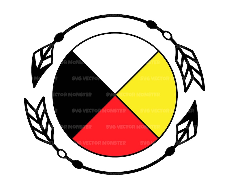 Indigenous Medicine Wheel Svg, Tribal Arrows, Wheel of Life, Native ...