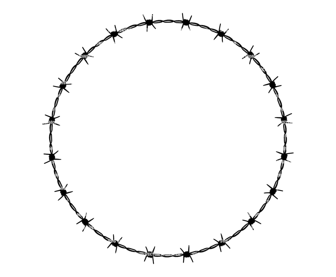 Barbed Wire Circle Frame Svg, Barb Wire Wreath Svg, Fence Svg. Vector ...