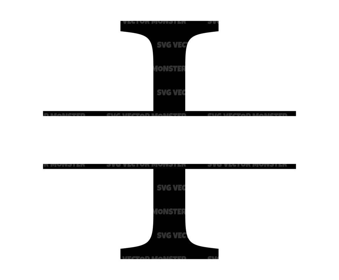 Uppercase I Letter Split Monogram Svg, Alphabet Split Name Frame, Split ...