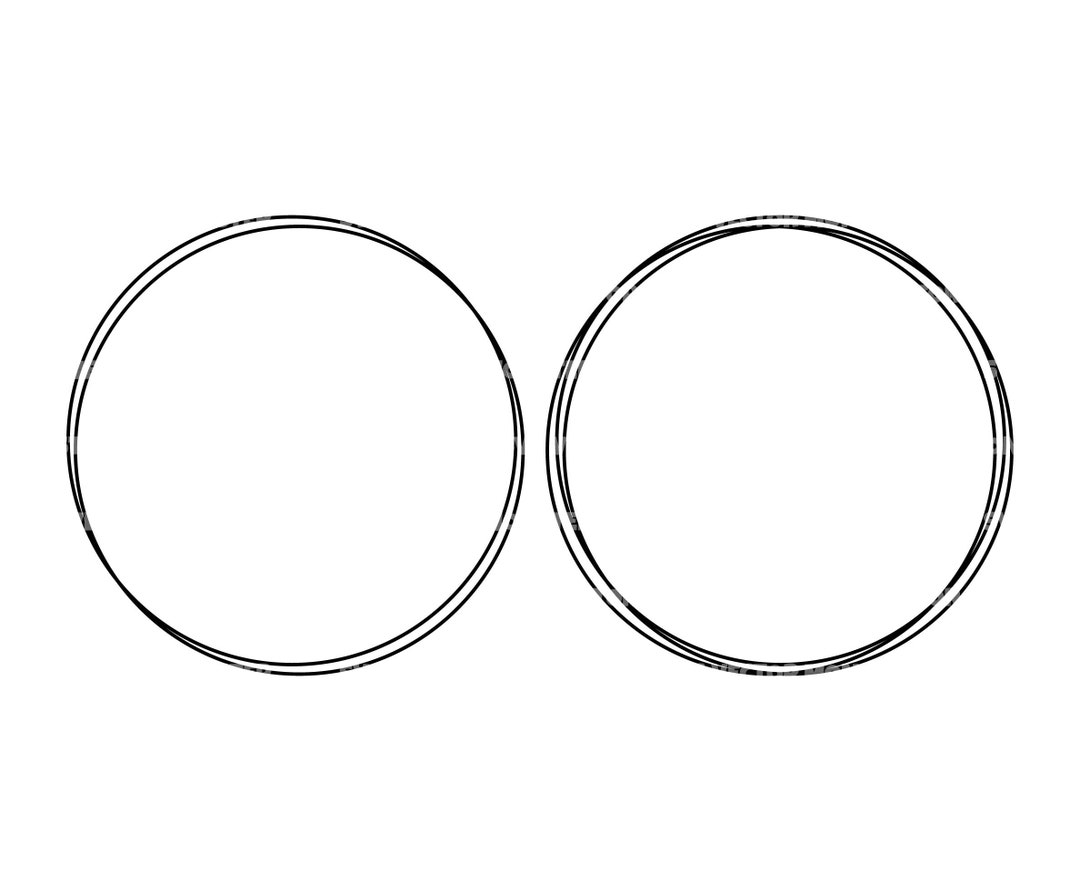 Scribble Circle Frame Svg, Double Circle Frame Svg, Circle Border ...